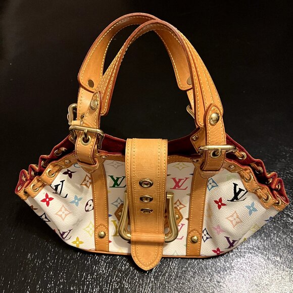 Louis Vuitton | Bags | Lv White Theda Pm Multicolor Rainbow Monogram ...